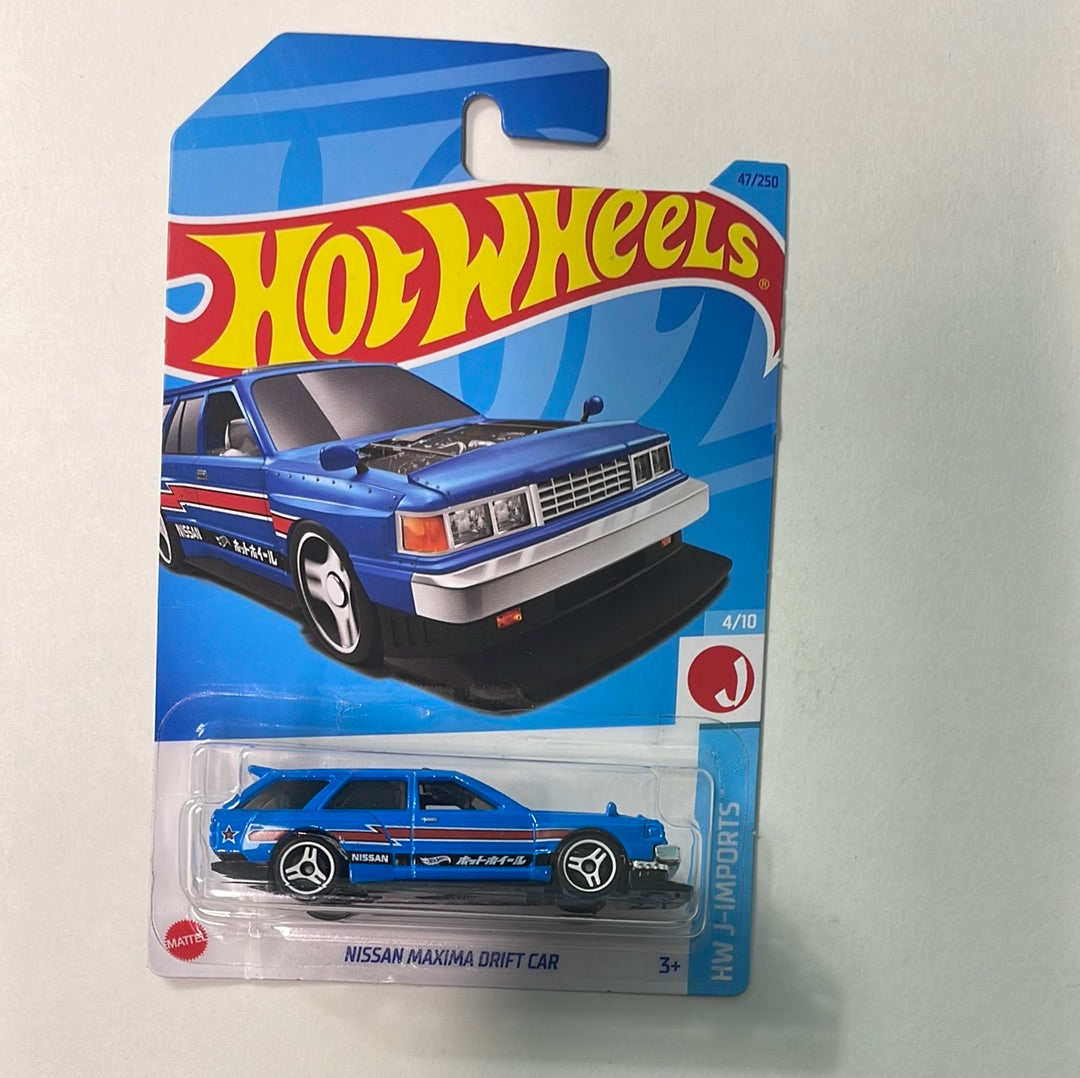 Hot Wheels 1 64 Nissan Maxima Drift Car Blue Damaged Card Flipn Diecast