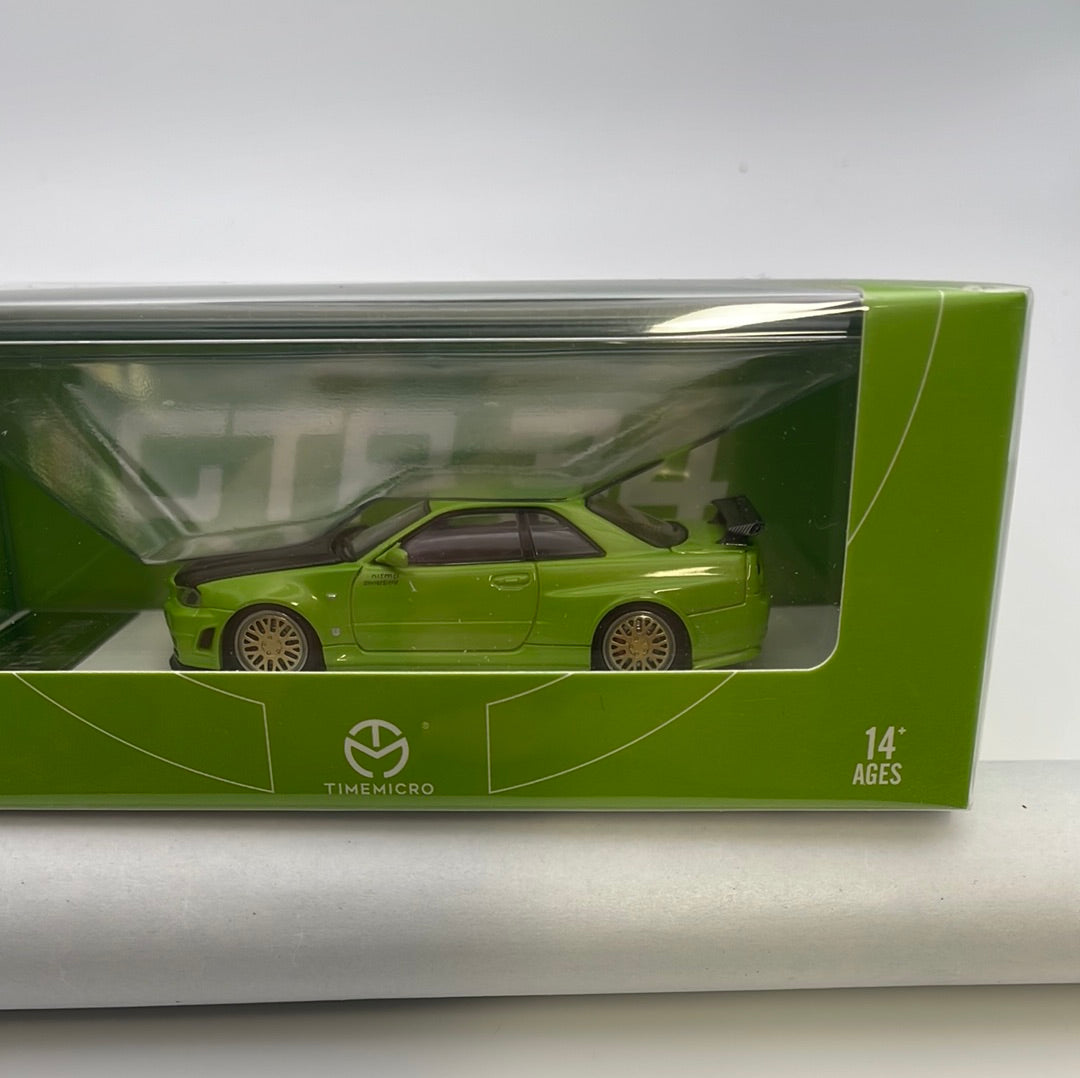 Time Micro 1/64 Nissan Skyline GT-R R34 Green – Flipn Diecast