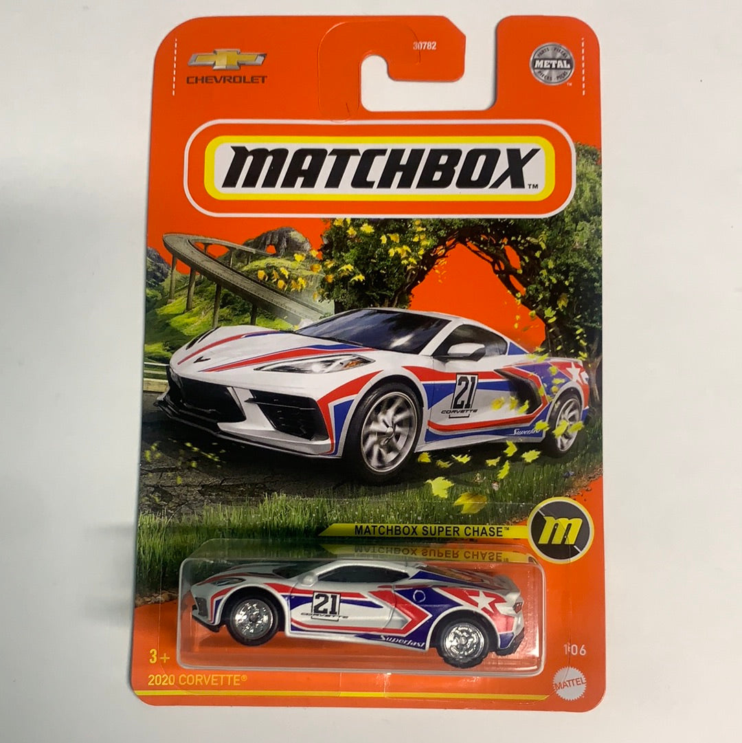 Matchbox 1/64 Super Chase 2020 Corvette C8 White & Blue – Flipn Diecast